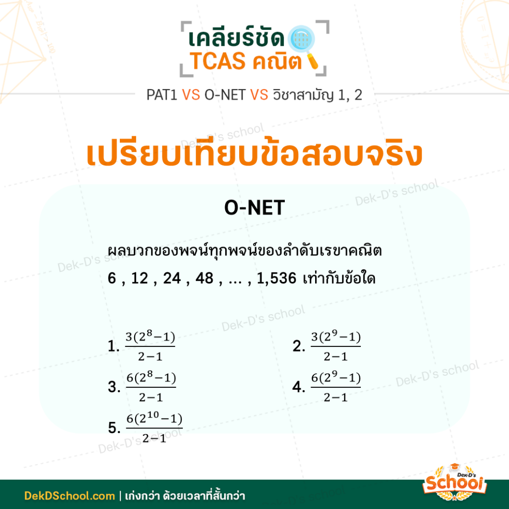 เคลียร์ชัด TCAS คณิต O-NET PAT1 วิชาสามัญ ต่างกันยังไง อันไหนยากสุด ...