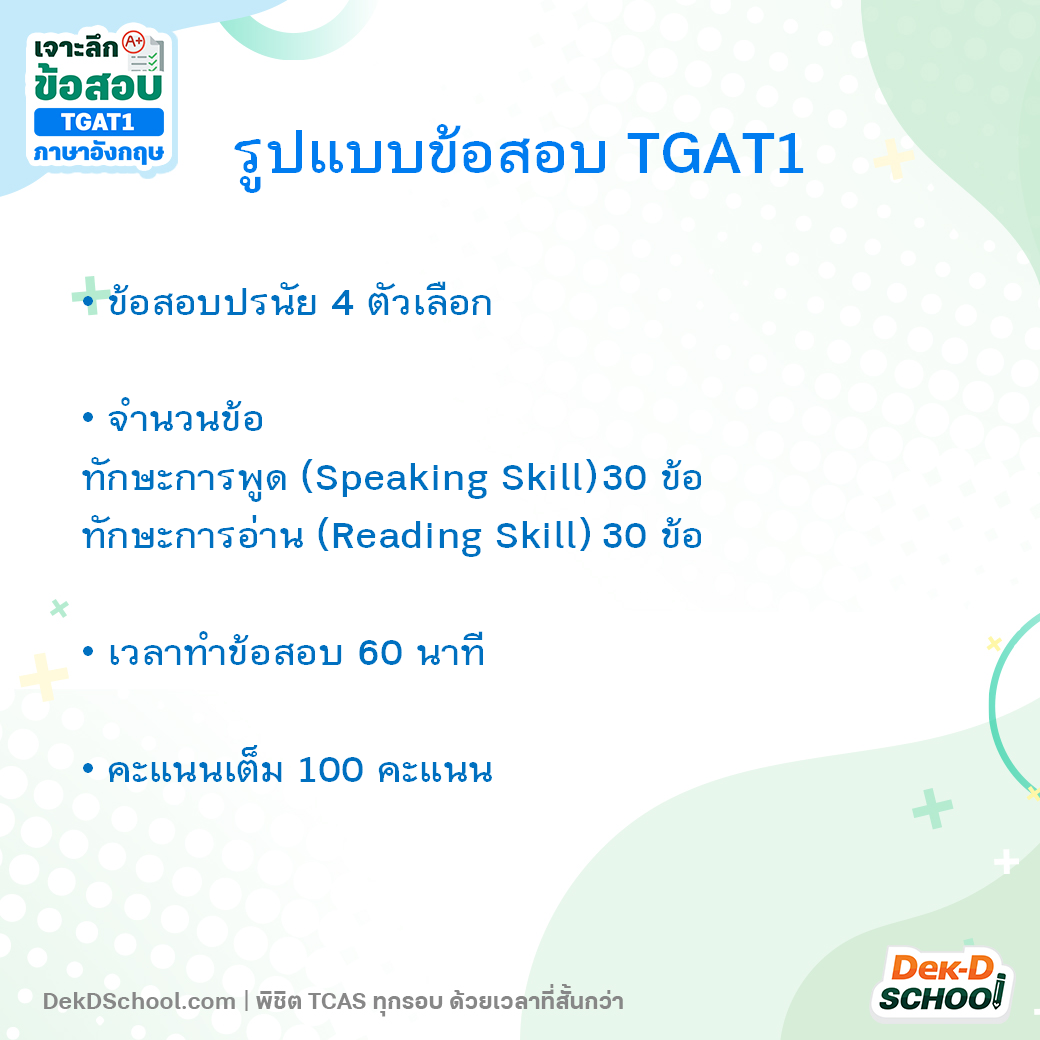 เจาะลึกข้อสอบ TGAT1 ภาษาอังกฤษ อ้างอิงจากข้อสอบล่าสุด - Dek-D's School