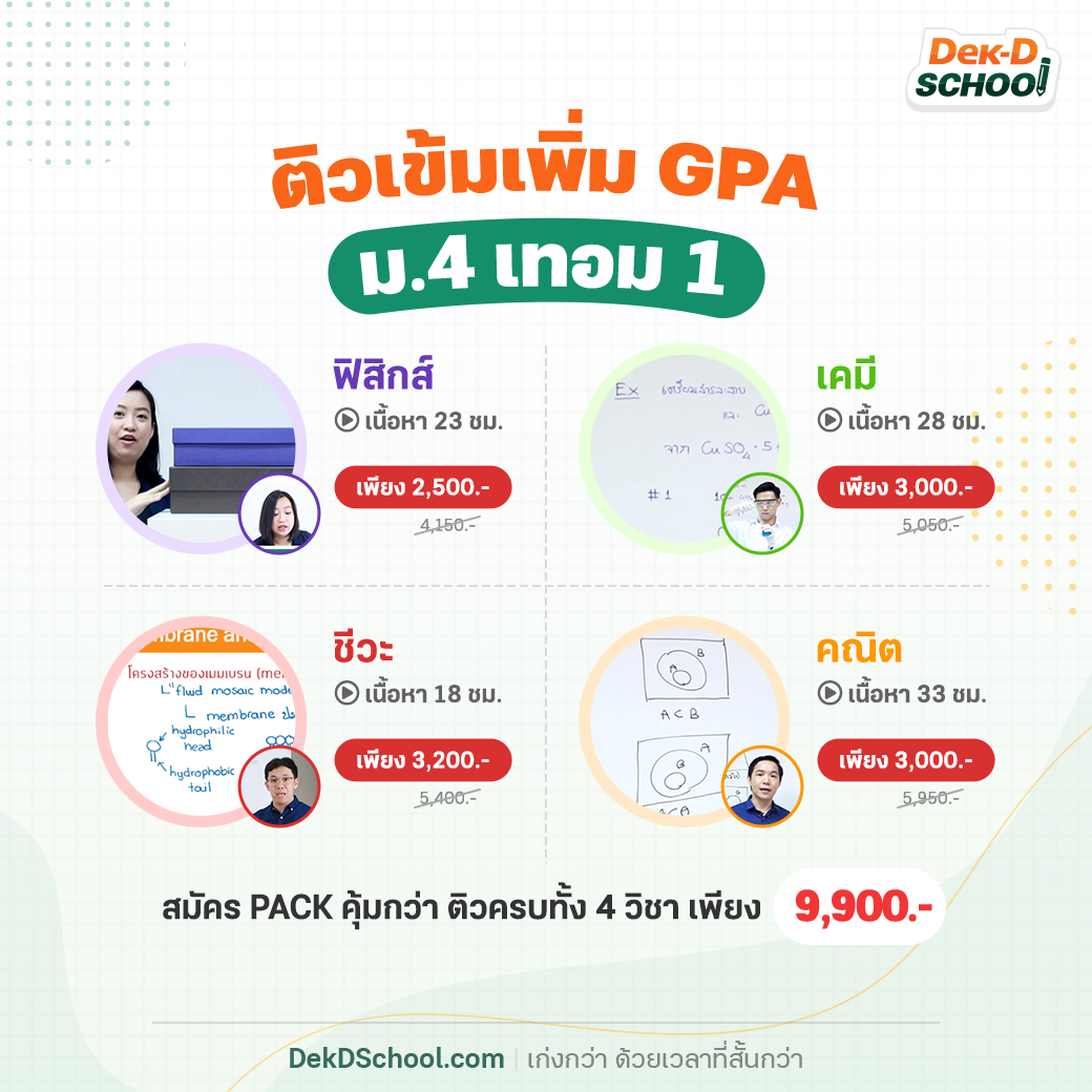 ทำไม? อยากเก่ง วิทย์-คณิต ต้อง ติวออนไลน์ม.ปลาย กับ Dek-D School